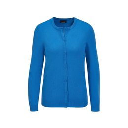 GOLDNER Damen Strickpullover "Kurzgr&ouml;&szlig;e Kuschelweiche Kaschmir-Strickjacke mit Rundhals", blau, Gr. 24, Obermaterial: 100% Kaschmir WS., Pullover,