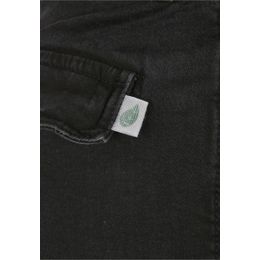 Urban Classics Damen Stoffhose "Urban Classics Damen Ladies Organic Stretch Denim Cargo Pants", schwarz, Gr. 28, unifarben, 50% Baumwolle (Bio), 48%