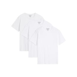 bonprix Herren T-Shirt "T-Shirt (3er Pack)", wei&szlig;, Gr. 44, Obermaterial: 100% Baumwolle, Shirts, bequemer Regular Fit, Rundhalsausschnitt, leichte