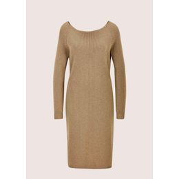 Madeleine Mode MADELEINE Damen Strickkleid "Strickkleid Elegantes Kleid mit abnehmbarem Kragen", beige, Modern, Gr. 40, Obermaterial: 50% Schurwolle WV. 40%