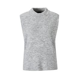GOLDNER Damen Rundhalspullover "Edler Rippstrick Pullunder, Stehkragen", grau, Gr. 46, Obermaterial: 76% Polyester PES. 15% Polyamid PA. 6%