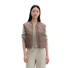 Marc O'Polo Steppweste MARC O'POLO "aus recyceltem Polyester", Damen, Gr. 36, chalky braun, Obermaterial: 100% Polyester, unifarben, regular fit, Westen Steppweste