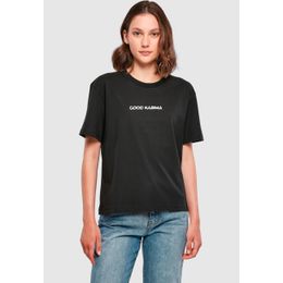 MISS TEE Damen T-Shirt "Miss Tee Karma Butterfly Tee", schwarz, Gr. S, bedruckt, 100% Baumwolle, Shirts