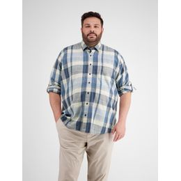 Lerros Herren Karohemd "Kariertes Herrenhemd", blau, Gr. 5XL, 100% Baumwolle, Hemden