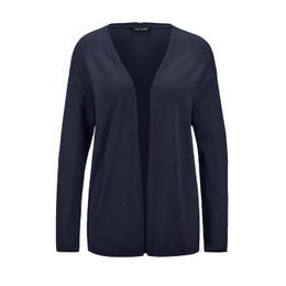 GOLDNER Damen Strickjacke "Kurzgr&ouml;&szlig;e Offene Strickjacke in Kurzform", blau, Gr. 22, Obermaterial: 60% Viskose CV. 40% Baumwolle CO., Strickjacken,