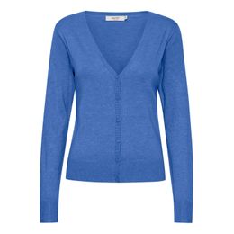 oxmo Damen Strickjacke "Strickjacke OXHelene", blau, Gr. XXL, Obermaterial: 80% Viskose CV. 20% Nylon NY., Strickjacken