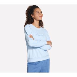 Skechers Damen Sweatshirt "Skechers SIGNATURE CREW", blau, Gr. S, Obermaterial: 54% Baumwolle, 46% Polyester, Sweatshirts, aus Baumwolle und
