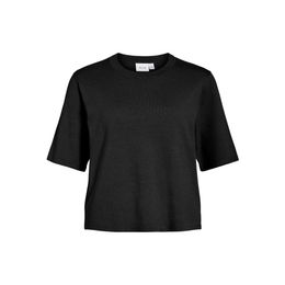 Vila Damen Kurzarmpullover "VIMALU O-NECK 2/4 KNIT TOP-NOOS", schwarz, Gr. XXL, unifarben, Strick, Obermaterial: 50% Polyester, 30% Viskose, 20%