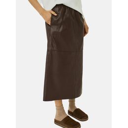 NORR Damen Midirock "NORR Skirt Shelby"schwarz braun, Gr. 34, Obermaterial: 100% Leder, R&ouml;cke