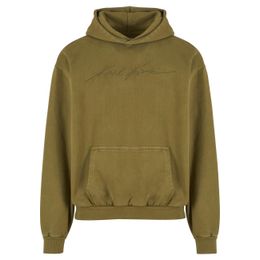 Karl Kani Herren Kapuzenpullover "Karl Kani Karl Kani Autograph Heavy OS Hoodie"olive, Gr. S, unifarben, 100% Baumwolle, Pullover