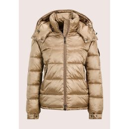 Madeleine Mode MADELEINE Damen Kurzjacke "Winterjacke Elegante Steppjacke mit Glanzeffekt", beige, Modern, Gr. 44, Obermaterial: 100% Polyamid PA., Jacken, Langarm