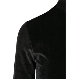 Urban Classics Damen Shirtkleid "Urban Classics Damen Ladies Velvet Turtle Neck Dress", schwarz, Gr. S, unifarben, 92% Polyester, 8% Elasthan, Kleider