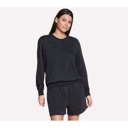 Skechers Damen Sweatshirt "Skechers SIGNATURE CREW", schwarz, Gr. M, Obermaterial: 54% Baumwolle, 46% Polyester, Sweatshirts, aus Baumwolle und