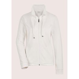 Madeleine Mode MADELEINE Damen Kurzjacke "Sweatjacke Flauschige Nickijacke mit Rei&szlig;verschluss", wei&szlig;, Modern, Gr. 48, Obermaterial: 90% Polyester PES. 10% Elasthan