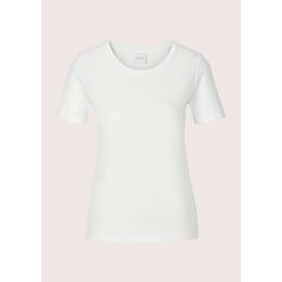 Madeleine Mode MADELEINE Damen Kurzarmshirt "Shirt Schlichtes Basicshirt mit Rundhalsausschnitt", wei&szlig;, Modern, Gr. 46, Obermaterial: 50% Baumwolle CO. 50% Modal