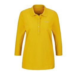 GOLDNER Damen Poloshirt "Kurzgr&ouml;&szlig;e Baumwollshirt mit Glanzakzenten", gelb, Gr. 21, Obermaterial: 94% Baumwolle CO. 6% Elasthan EL., Shirts, Ohne