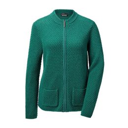 GOLDNER Damen Strickpullover "Elegante Wolljacke mit Noppenstruktur", gr&uuml;n, Gr. 50, Obermaterial: 70% Polyacryl PAN. 30% Schurwolle WV., Pullover,