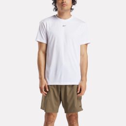 Trainingsshirt Reebok "ID TRAIN SS TECH TEE", Jungen, Gr. M, wei&szlig;, Obermaterial: 100% Polyester, normal, Rundhals, Shirts, sportliche Passform, atmungsaktiv, schnell trocknend, Kurzarm