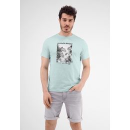 Lerros Herren T-Shirt "T-Shirt mit Fotoprint", blau, Gr. S, 100% Baumwolle, Shirts