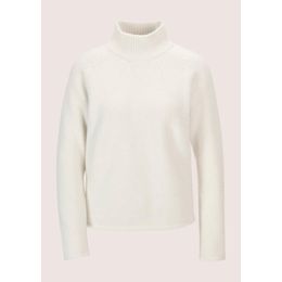 Madeleine Mode MADELEINE Damen Longpullover "Strickpullover Moderner Glattstrickpullover mit Stehkragen", wei&szlig;, Modern, Gr. 40, Obermaterial: 64% Wolle mw. 19%