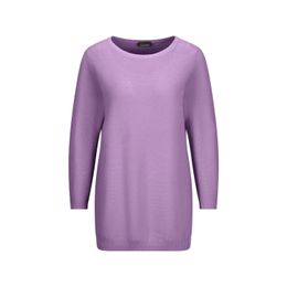 GOLDNER Damen Rundhalspullover "Eleganter Baumwollpullover, Halbarm", lila, Modisch, Gr. 54, Obermaterial: 100% Baumwolle CO., Pullover,