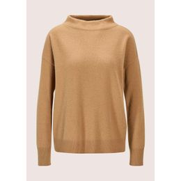 Madeleine Mode MADELEINE Damen Longpullover "Kaschmirpullover Eleganter Strickpullover mit Stehkragen", braun, Modern, Gr. 40, Obermaterial: 100% Kaschmir WS.,