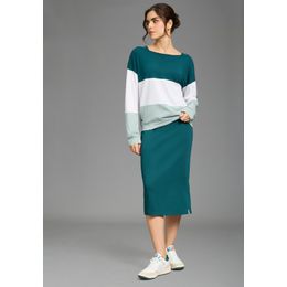Kangaroos Damen 2-in-1-Kleid, gr&uuml;n, Gr. 32, Jersey, Obermaterial: 50% Baumwolle, 50% Modal. Kleid: 100% Baumwolle, Kleider, mit Streifenshirt im