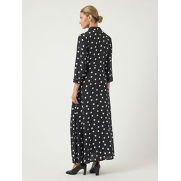 Y.A.S Damen Hemdblusenkleid "YASSAVANNA LONG SHIRT DRESS", schwarz-wei&szlig;, Gr. S, bedruckt, Web, Obermaterial: 100% Viskose, Kleider, Viskose, loose fit