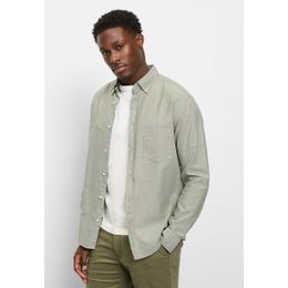 Langarmhemd OLYMP "OLYMP Casual, regular fit, Button-down", Herren, Gr. XL, Normaler Arm, oliv, 100% Baumwolle, Hemden