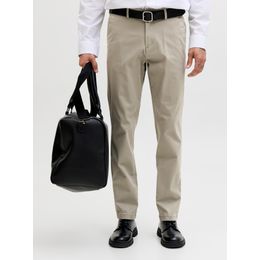 Jack & Jones JACK & JONES Herren Chinohose "JJIMARCO mit Badge und hohem Tragekomfort", beige, Gr. 34, unifarben, Web, Obermaterial: 98% Baumwolle, 2% Elasthan,