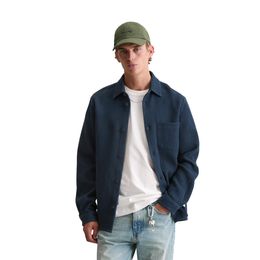 Marc O'Polo Herren Langarmhemd, blau, Gr. M, MARC O'POLO DENIM, Obermaterial: 100% Baumwolle, Hemden, mit Struktur, Kentkragen
