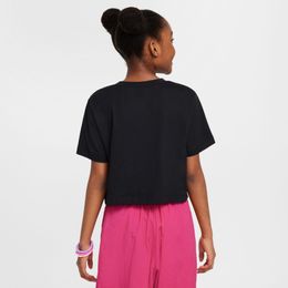 Nike Sportswear Kinder Laufshirt "Nike Sportswear Big Kids' (Girls') Cropped T-Shirt", schwarz, Gr. L, Obermaterial: 100% Baumwolle, Shirts, f&uuml;r