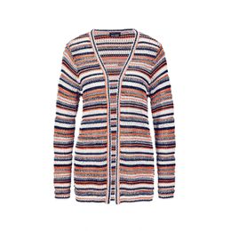 GOLDNER Damen Strickjacke "Luftige multicolore Strickjacke", wei&szlig;, Gr. 40, Obermaterial: 46% Polyester PES. 42% Baumwolle CO. 12% Viskose CV.,