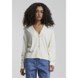 Urban Classics Damen Strickjacke "Urban Classics Damen Ladies Knitted Cardigan", beige, Gr. L, unifarben, 70% Viskose, 30% Polyamid, Strickjacken