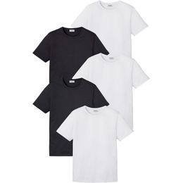 bonprix Herren T-Shirt "T-Shirt (5er Pack)", wei&szlig;, Gr. 44, Obermaterial: 100% Baumwolle, Shirts, Regular Fit, Kurzarm, f&uuml;r warme Tage, aus Baumwolle