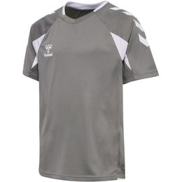 Trainingsshirt Hummel "HMLCORE 2.0 JERSEY S/S KIDS", Kinder, Gr. 164, steel gray, wei&szlig;, Obermaterial: 100% Polyester, Shirts, f&uuml;r Kinder und Jugendliche, kurze &Auml;rmel