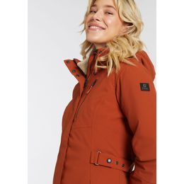Killtec Damen Funktionsmantel "KOW 165 WMN PRK", braun, Gr. 46, Obermaterial: 100% Polyester, M&auml;ntel, l&auml;ngeres Design, mit Eingrifftaschen und