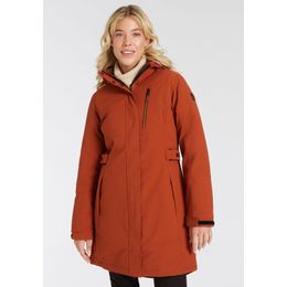 Killtec Damen Funktionsmantel "KOW 165 WMN PRK", braun, Gr. 44, Obermaterial: 100% Polyester, M&auml;ntel, l&auml;ngeres Design, mit Eingrifftaschen und