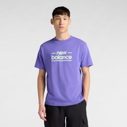 New Balance Herren T-Shirt "MENS LIFESTYLE T-SHIRT", lila, Gr. L, Obermaterial: 100% Baumwolle, Shirts, aus Baumwolle, f&uuml;r Erwachsene, in den Gr&ouml;&szlig;en