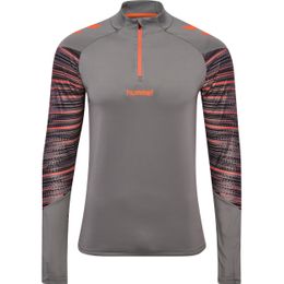 Hummel Damen Trainingsshirt "HMLBLAZE PRO TRAINING HALF ZIP", grau, Gr. M, Obermaterial: 90% Polyester, 10% Elasthan, Shirts, f&uuml;r Erwachsene,