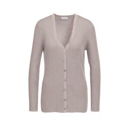 GOLDNER Damen Strickjacke "Pflegeleichte Strickjacke in hochwertiger Rippenstruktur", beige, Gr. 46, Obermaterial: 65% Polyacryl PAN. 35% Polyester