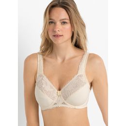 bonprix Damen Minimizer-BH "Minimizer-BH mit gepolsterten Tr&auml;gern (2er Pack)", Gr. 95, beige, Obermaterial: 80% Polyamid, 20% Elasthan. Futter: 100%