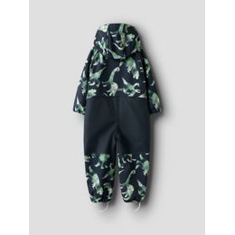 name it Kinder Overall "NMMALFA08 SOFTSHELL SUIT AOP 1FO NOOS", blau, Gr. 110, bedruckt, Softshell, Obermaterial: 94% Polyester, 6% Elasthan,