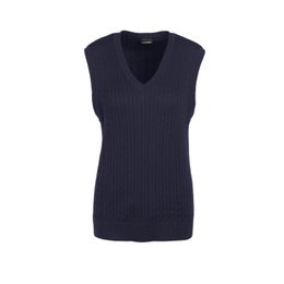 GOLDNER Damen Pullunder "Elegante Zopfstrickweste, V-Ausschnitt", blau, Gr. 40, Obermaterial: 50% Baumwolle CO. 50% Polyacryl PAN., Pullover, Tolles