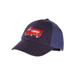 MaxiMo Jungen Baseball Cap, blau, Gr. 47, gemustert, Baumwolle, Caps, Feuerwehr-Motiv, mit Stickerei, mit Klettverschluss, Baumwolle