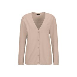 GOLDNER Damen Strickjacke "Baumwoll-Feinstrickjacke, Langarm", beige, Modisch, Gr. 38, Obermaterial: 100% Baumwolle CO., Strickjacken, P&uuml;nktchenmuster