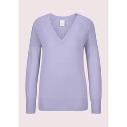 Madeleine Mode MADELEINE Damen Longpullover "Pullover Kaschmirpullover mit V-Ausschnitt", lila, Modern, Gr. 34, Obermaterial: 100% Kaschmir WS., Pullover, Edles