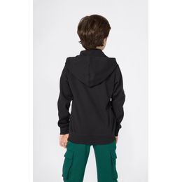 Champion Jungen Kapuzensweatjacke "ICONS CONTRAST Full Zip Hoodie", schwarz, Gr. XL, Obermaterial: 73% Baumwolle, 27% Polyester, Sweatjacken, mit