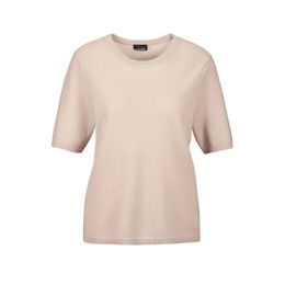 GOLDNER Damen Kurzarmpullover "Kurzgr&ouml;&szlig;e Feinstrickpullover mit Rundhals", beige, Gr. 23, Obermaterial: 100% Kaschmir WS., Pullover, Aufwendig in