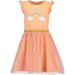 Blue Seven M&auml;dchen Jerseykleid "M&auml;dchen T&uuml;llkleid"2190, melone, Gr. 134, 95% Baumwolle, 5% Elasthan, Kleider
